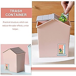 Cabilock 4pcs Desktop Trash can Small Rubbish can Waste Bin Rubbish Storage can Rubbish Container Cute Trash can Work Desk Decor car bin Waste Paper Bucket Office Waste Paper bin with Cover