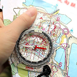 FHDGH Orienteering Cross-Country Ruler Pointing to The North Needle, Measuring Length, Measuring Distance, Map Positioning, Basic Positioning