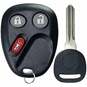 KeylessOption Keyless Entry Remote Car Key Fob and Key Replacement for 15008008, 15008009