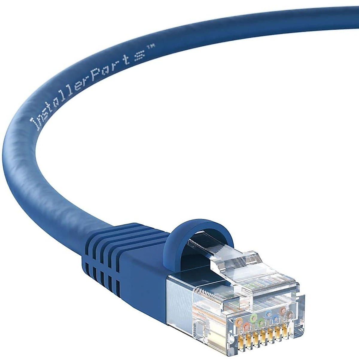 InstallerParts (10 Pack Ethernet Cable CAT5E Cable UTP Booted 2 FT - Blue - Professional Series - 1Gigabit/Sec Network/Internet Cable, 350MHZ