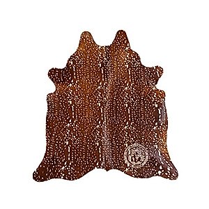 Deer Print Genuine Cowhide Rug 6 x 7 ft. 180 x 220 cm