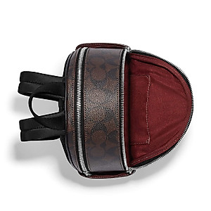 COACH Coach Mini Court Backpack, Black/Leopard