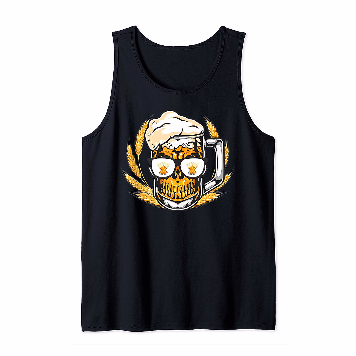 Beer Glass Skull Mug With Skull Foam For Halloween Drinker Tank Top