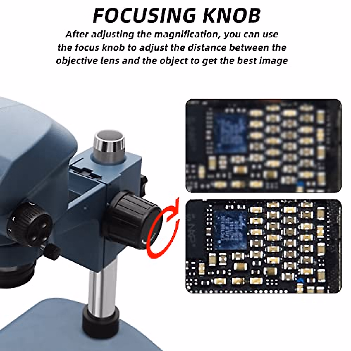 HengTianMei ZS7050 Profesional Binocular Stereo Microscope, WF10x/22 Eyepieces, 7X-50X Magnification, 0.7X-5X Objective, 72 LED Ring Light Illuminator, Adjustable Zoom and Focus Knobs
