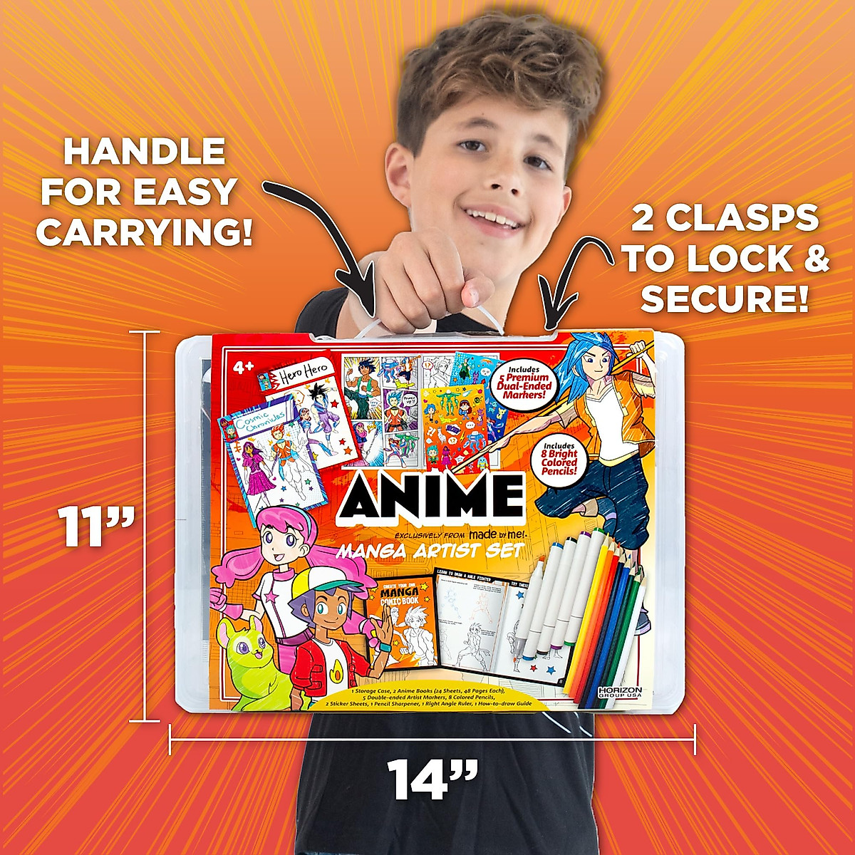 Made By Me Manga Artist Set, How to Draw Anime, Create 2 Comic Books, Great Gifts for Anime Enthusiasts, Awesome Art Kit, Drawing Kit Arts & Crafts for Kids, Great Addition to Anime Collection