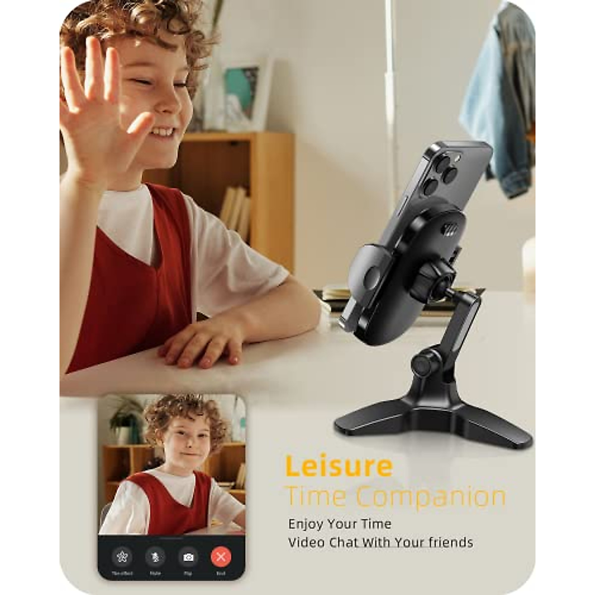 Cell Phone Stand for Desk, Adjustable Desk Phone Stand, Thick Case Friendly Cell Phone Holder Desk, Heavy Duty Phone Stand for Recording Office Home, Compatible with iPhone 14 13 12 11, Galaxy s20