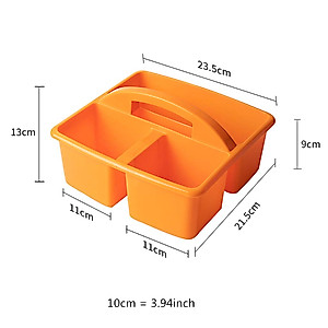 Portable Multiuse Arts Caddies 3 Compartments Storage with Carrying Handle Divided Basket Bin Box