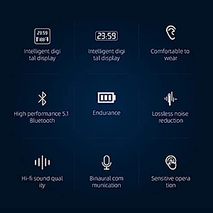 SMIDOW Wireless Earbuds Bluetooth in Ear Light-Weight Headphones Built-in Microphone Immersive Premium Sound with Charging Case (Black)