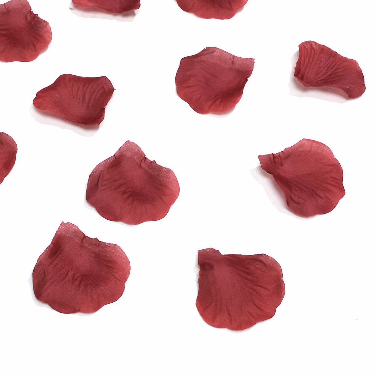 ALLHEARTDESIRES 1000PCS Maroon Dark Red Black Silk Flower Rose Petals Table Scatters Wedding Flowers Valentine's Day Bridal Shower Centerpieces Ceremony Aisle Decoration