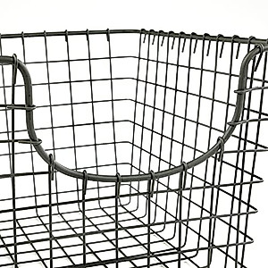 Spectrum Diversified Scoop Wire Basket, Vintage-Inspired Steel Storage Solution for Kitchen, Pantry, Closet, Bathroom, Craft Room & Garage, Small, Industrial Gray