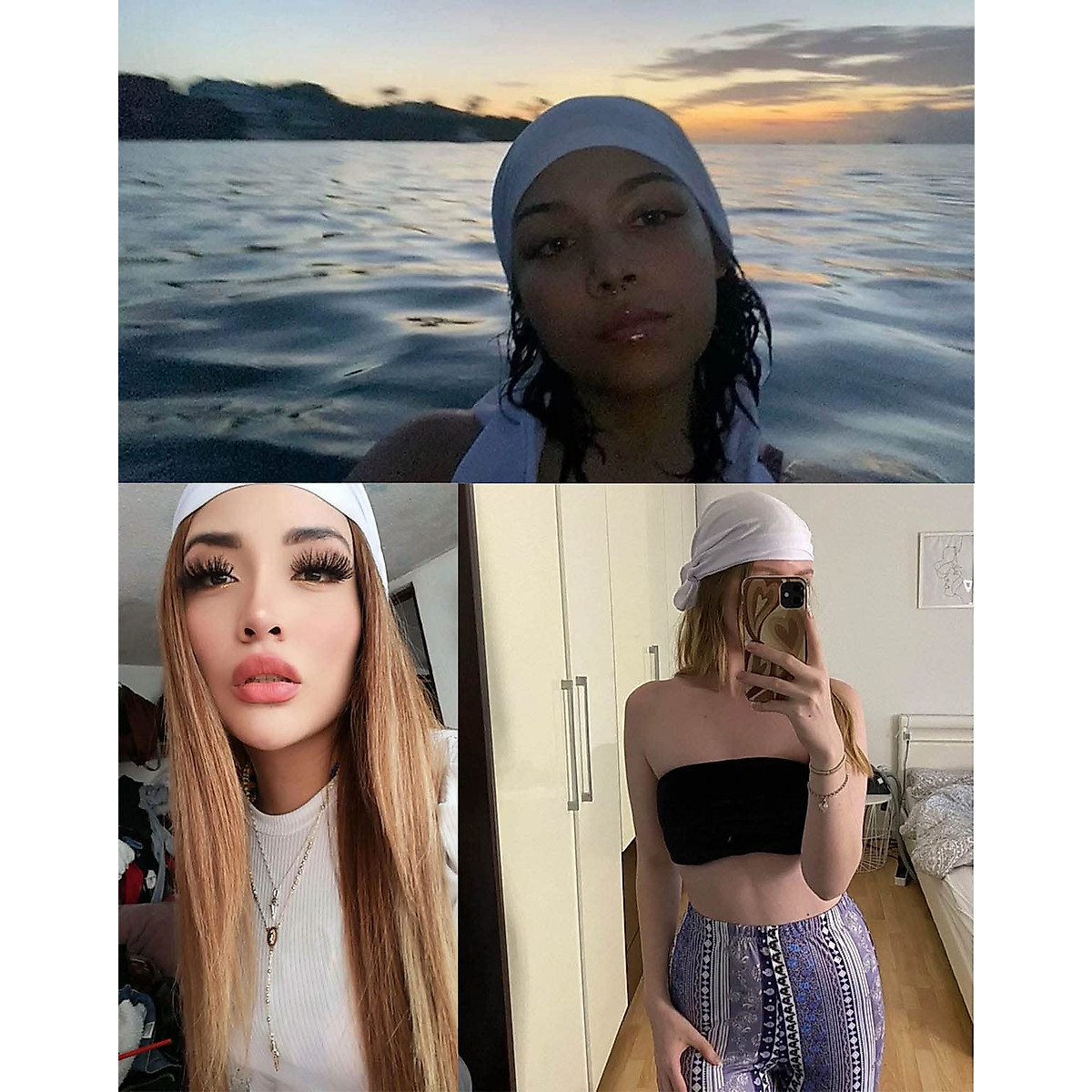 JarseHera Pre Tied Head Covers Sets Chemo Beanies for Women Slip On Lightweight Chemo Bandana Turban