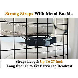 NOAMOO 38-66.5 Inches Dog Car Barrier for SUVs, Van, Vehicles, Adjustable Large Pet Barriers, Universal Fit Heavy-Duty Wire Mesh Dog Guard, Pet Divider Gate for Truck Cargo Area, Safety Car Divider