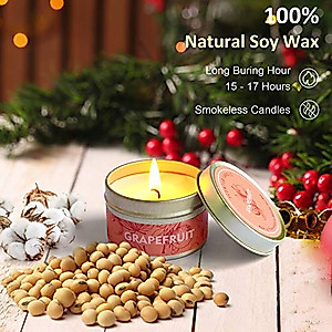 LA BELLEFÉE Scented Candles for Home Scented, Candles Gifts for Women Mom, Soy Wax Essential Oil Candles, Valentines Decoration Gifts Lemongrass, Rosemary, Grapefruit, Eucalyptus, Lavender, Mint