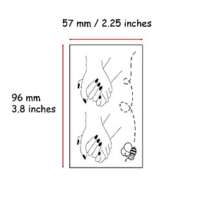 Esland Realistic Best Friends Temporary Tattoos Matching Bestie Tattoo Stickers for Women, Girls, Couples and Family