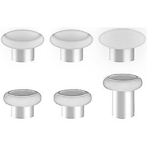 6 in 1 Swap Thumbsticks, Replacement Magnetic Joysticks for Xbox One Elite Series 2 Controller (White)