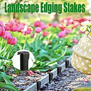 Garden Stakes, Plastic Stakes for Lawn , Graden and Depress Fruit Branches Stakes 10 inch (24, Black)