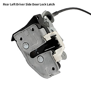 Nakuuly Left Driver Side Rear Door Lock Latch & Cable Compatible with Ford F150 Extended Cab Pickup 2004-2008, Upper and Lower Latches Assembly Replaces # 8L3Z-18264A01-B, 6l3Z-18264A01-B