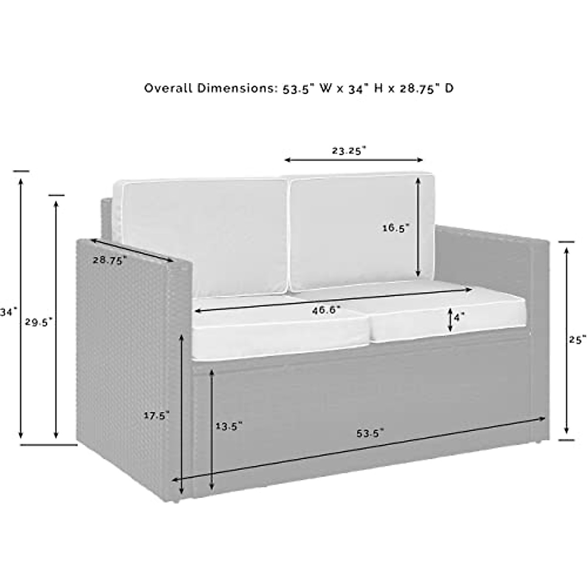 Crosley Furniture KO70092BR-SA Palm Harbor Outdoor Wicker Loveseat, Brown with Sand Cushions