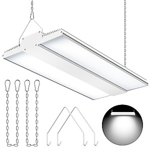 NUOGUAN Linear High Bay Shop Light UL DLC Listed, 5000K LED High Bay Light, 0-10V Dimmable, 150LM/W, AC100-277V, Commercial Bay Lighting for Warehouse Workshop Garage(150W, 22500LM)