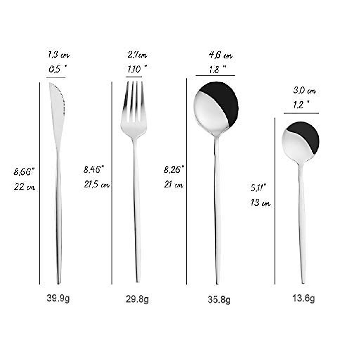 Silver 24 Silverware set for 6 people, gift sets with Premium box and Gift Letter, Stainless Steel Cutlery set, Housewarming Gift, flatware set with Knife/Fork/Spoon/Teaspoon