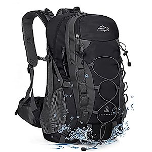 INOXTO lightweight Hiking Backpack 35L/40L Hiking Daypack with Waterproof Rain Cover Camping Backpack for Travel Camping Outdoor for Men and Women (40L Black)