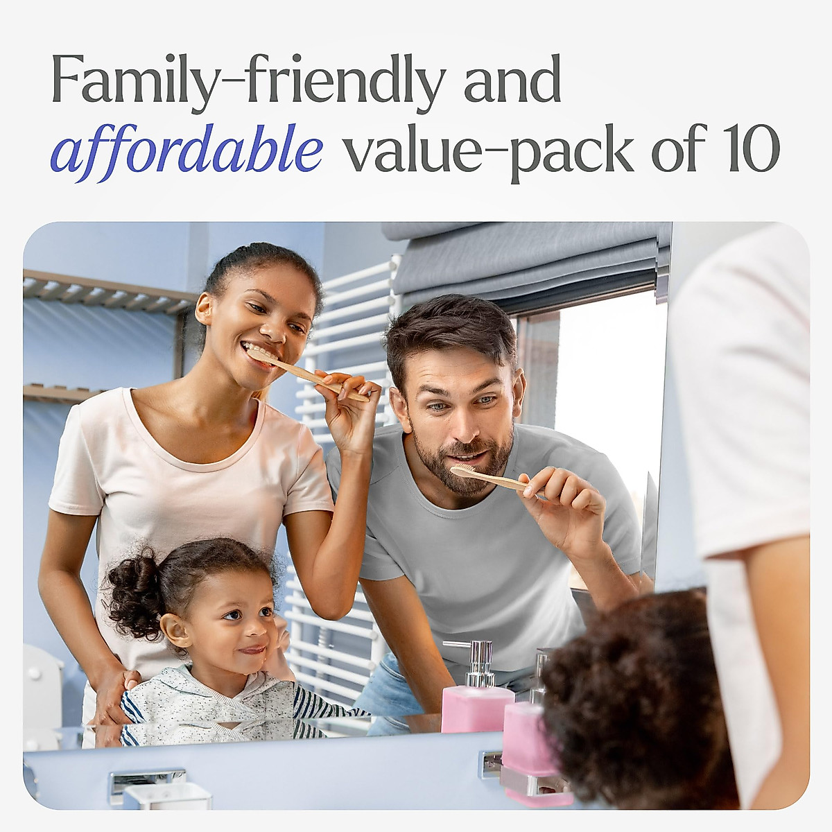 VIVAGO Bamboo Toothbrushes Medium Bristles 10 Pack - BPA Free Medium Bristles Toothbrushes for Adults | Eco-Friendly, Compostable & Biodegradable Toothbrush | Natural Wooden Toothbrushes