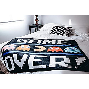 JUST FUNKY Pac-Man Game Over Throw Blanket | 45 x 60 Inch Soft Fleece Blanket