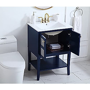 Elegant Kitchen and Bath 24 inch Bathroom Vanity Cabinet - Blue