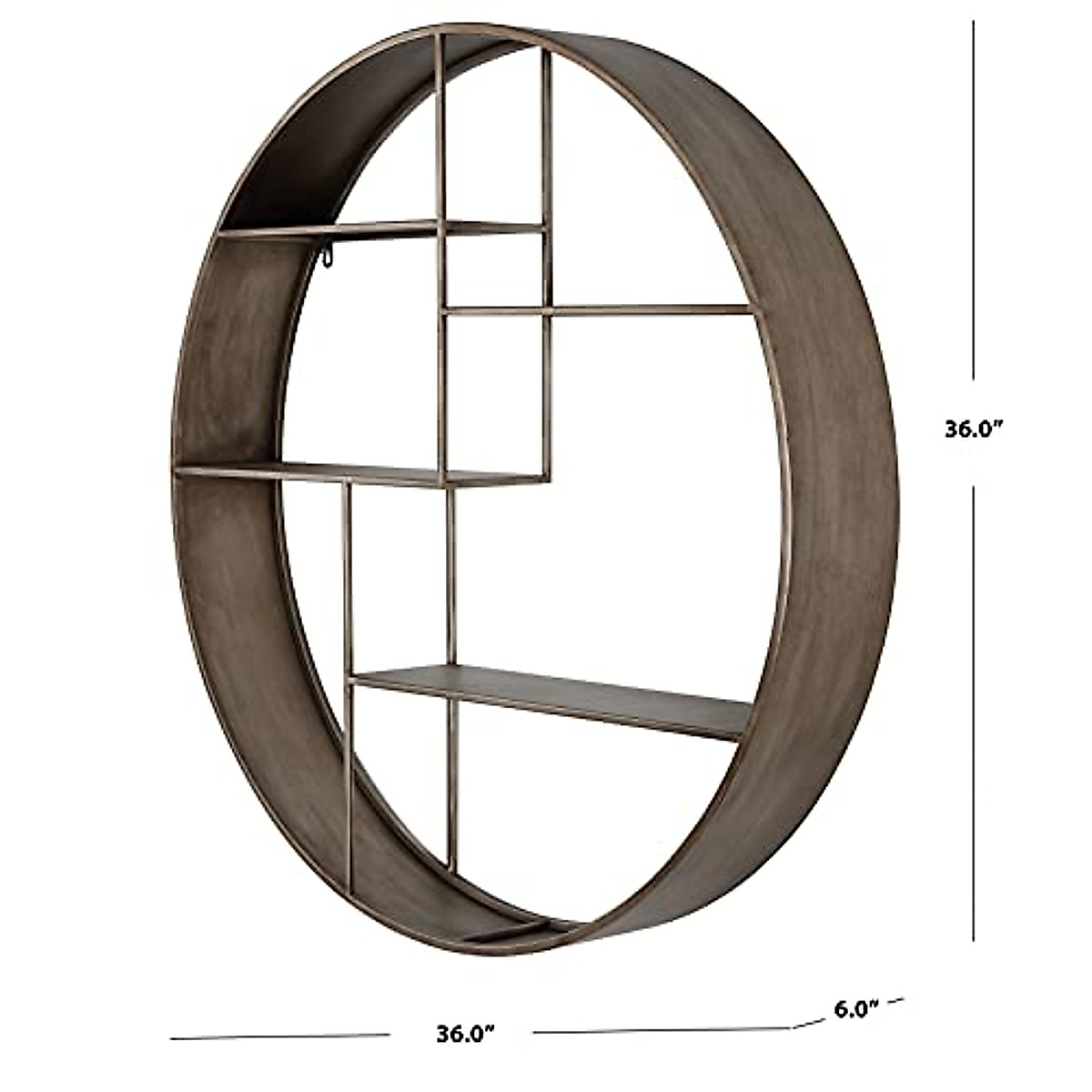 Safavieh Home Collection Elewen Modern Brown 4-Tier Round Display Wall Shelf