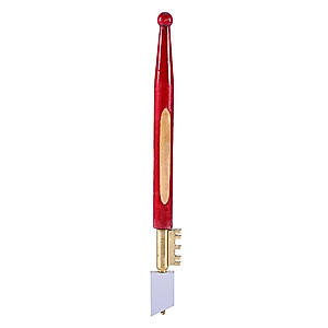 Self-Lubricating Glass Cutter,Diamond Tip Glass Cutter,with Brass Breaking Teeth Glass Bottle Cutter,for Cutting 2-25mm Thick Glass,Diamond And Minerals