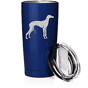 Smooth Body Tumbler Stainless Steel Vacuum Insulated Travel Mug Cup Gift Greyhound (Blue, 20 oz)