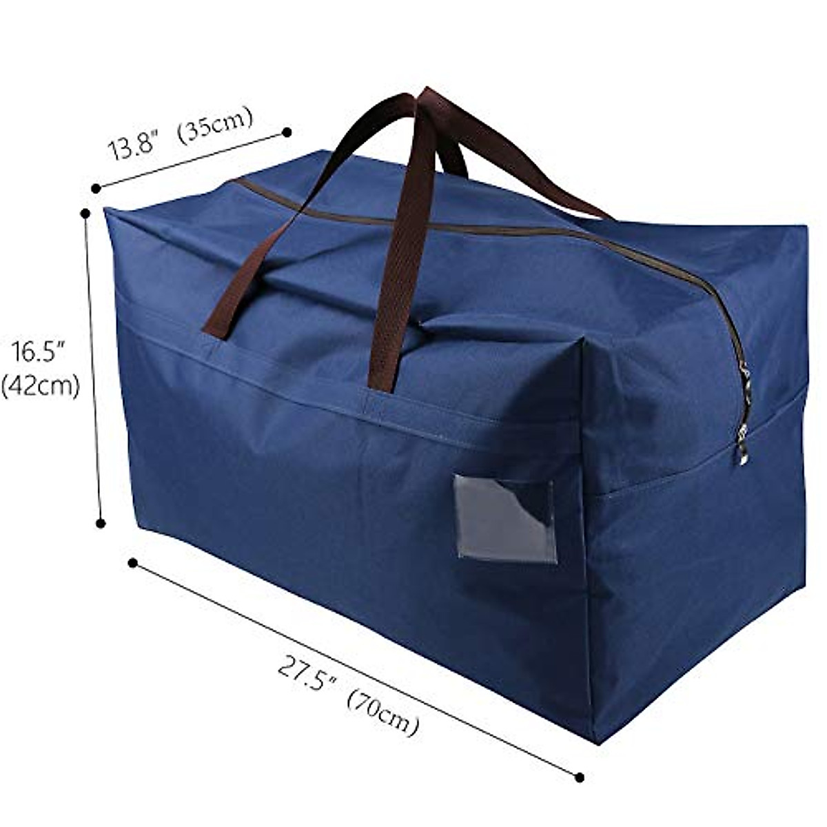 AMJ 100L Large Storage Bag for Comforters, Blankets, Clothes, Quilts and Towels, Better and Sturdy Organizer Bag, Thick Ultra Size Under Bed Storage, Moisture Proof, Blue