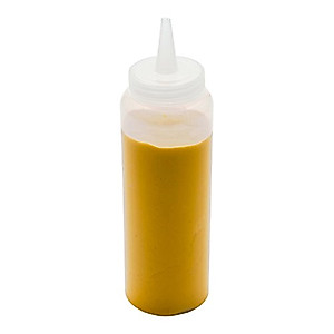 Restaurantware 8 Ounce Squeeze Bottles 6 Refillable Squirt Bottles - Precision Tip Wide Mouth Clear Plastic Sauce Bottles For Condiments Dressing And Sauces