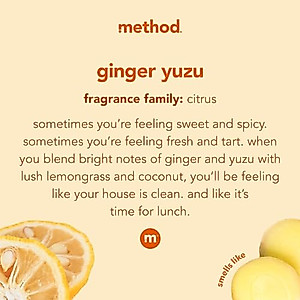 Method Hardwood Floor Cleaner Squirt + Mop Bottle, Ginger Yuzu, For Sealed Hardwood and Laminate Floors, 25 Fl Oz (Pack of 2)