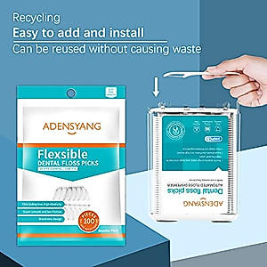 ADENSYANG Dental Floss Picks - Floss Dispenser - Portable Storage Box Flossers for Adults - More Hygienic Total 330 Count(White), Floss Pick Holder, with Refill 2 Bags and Travel Case 3 Boxes