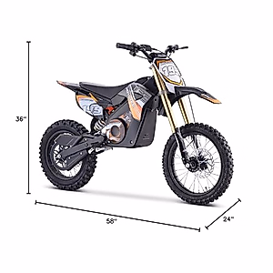 MotoTec 48v Pro Electric Dirt Bike 1800w Lithium Orange, 58x24x36