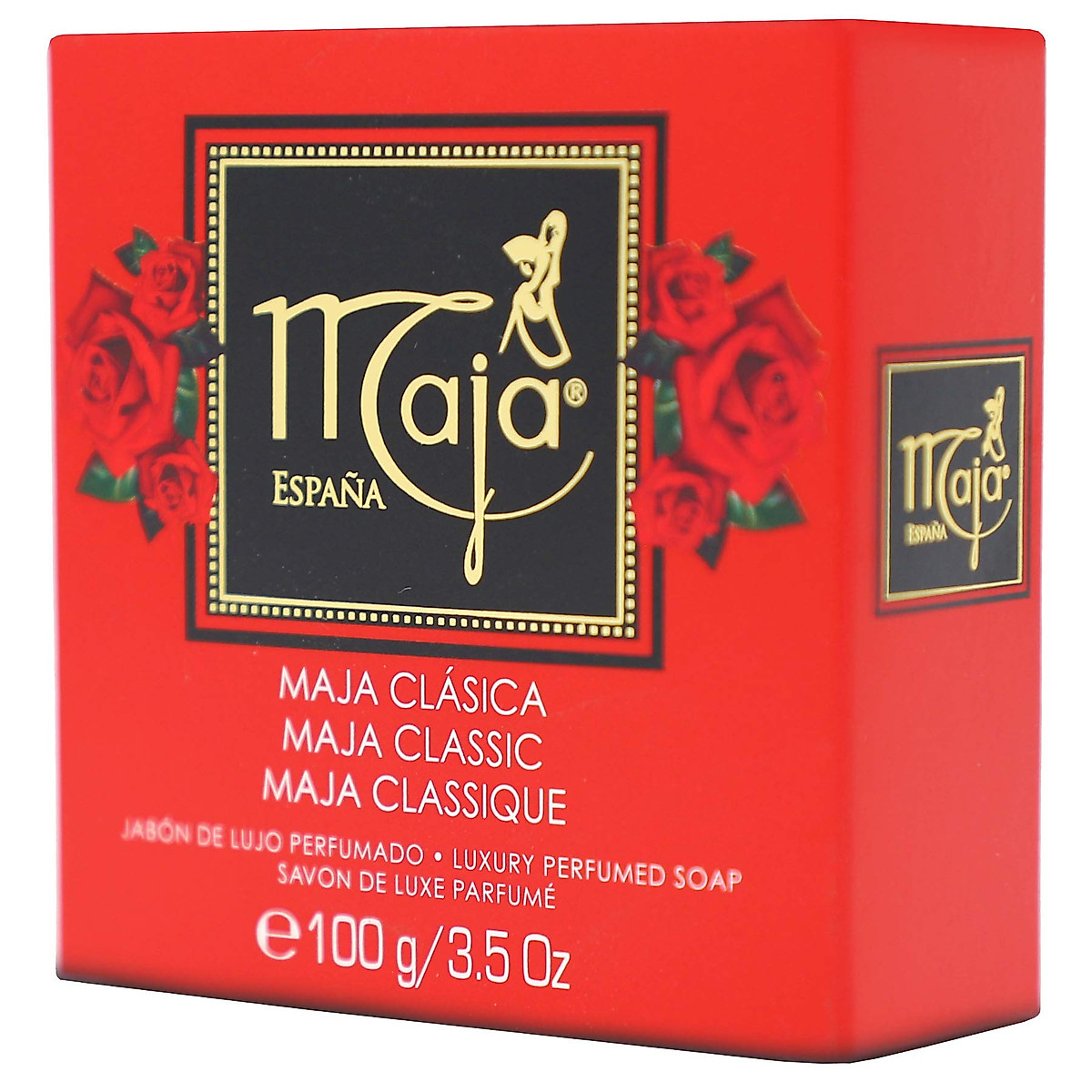 Maja, Classic Soap Perfumed Soap Round and Luxurious Round Soap to Clean and Moisturize your skin Leaves Skin Beautifully Scented and Soft 3Pack of 3.5 Oz Bar Soaps, Rose, 3 Count, (Pack of 3)