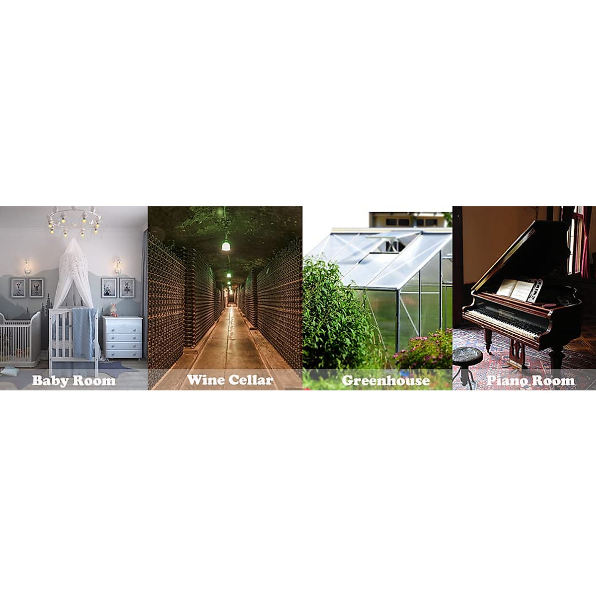 Rojuna Mini Thermometer Hygrometer, Large Number Fahrenheit LCD Display Digital Temperature Humidity Meters Gauge Indoor for Greenhouse, Garden, Cellar, Fridge (5-Pack)