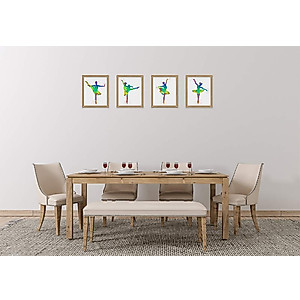 Girl Ballet Dancers Abstract Wall Art Print 8 x 10" Set of 4 Unframed, White Background, Perfect for for Ballerina, Teacher and Lover of Ballet, Ideal Bedroom, Dance Studio, Locker Decor