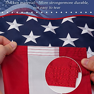 American Flag, Thickened Nylon US Flag, Durable American Flags for Outside 3x5, American Flag with Embroidered Stars & Brass Grommets, Bright Color USA Flag, Anti-Tear American Flags for Outdoor