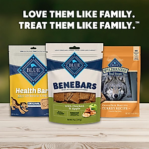 Blue Buffalo BeneBars Digestive Support Dog Treats with Prebiotic Fiber, Made with Natural Ingredients, USA Chicken & Apple, 9-oz Bag