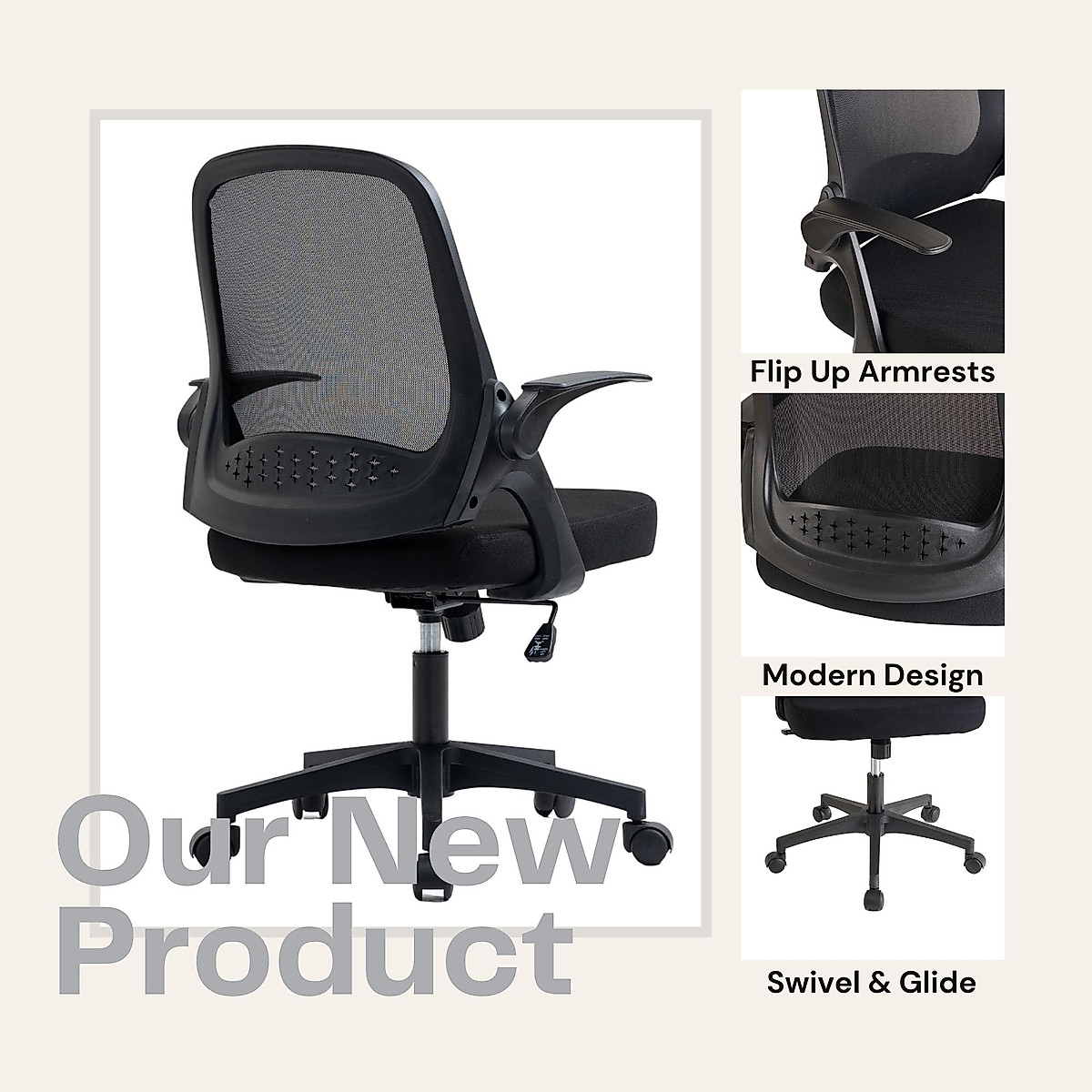 Uneeruiqy Computer Ergonomic Office Chair, Black