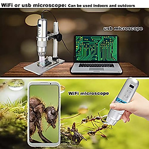 SVBONY SM401 Wireless Digital Microscope, Handheld USB HD Inspection Camera, 50x-1000x Digital Microscopes with Adjustable Stand Holder, Compatible with iPhone, iPad, Android, Mac, Windows Computer