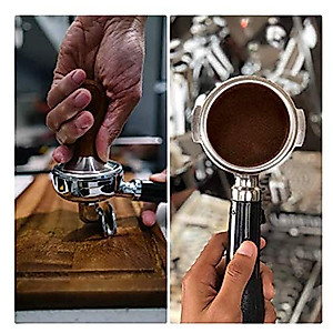 OYSTERBOY 53mm Premium Quality Solid Wood Handle Coffee Tamper Barista Espresso Coffee Powder Bean Tamper Press Hammer Food Grade Stainless Steel Flat Base