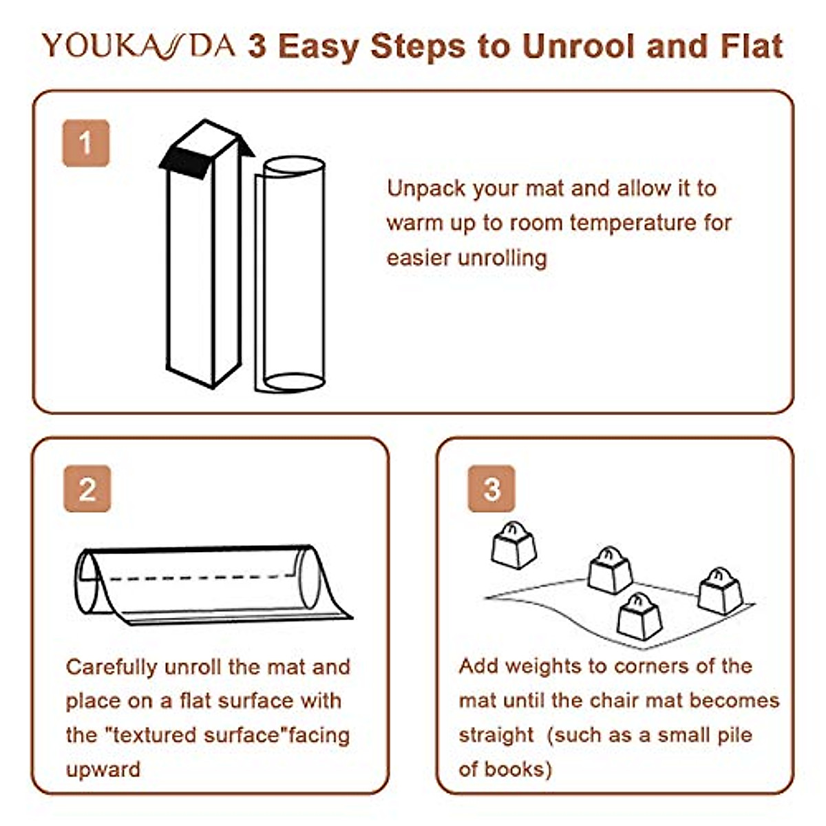 YOUKADA Office Chair Mat with Lip for Hardwood Floor, Transparent Floor Mats for Rolling Chairs, Wood/Tile Protection Mat for Office & Home (34" x 43'')