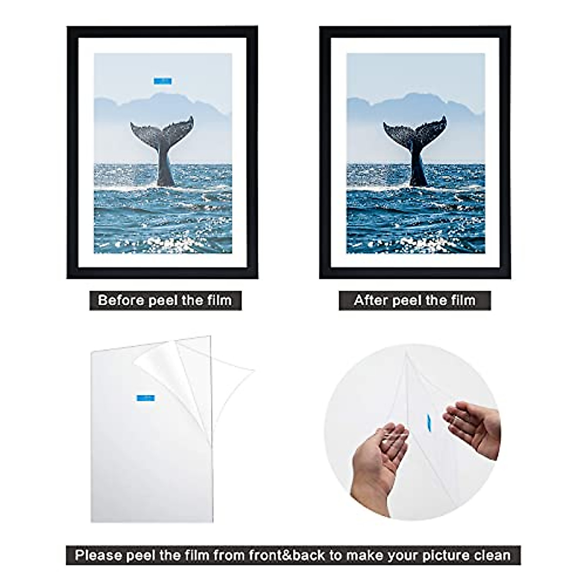 Diamond Art Painting Frames 4 Pack, 12.9x16.9in / 33x43cm Picture Frame Suitable for 12x16 Diamond Art Canvas - Black