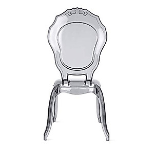 2xhome - Belle Style Ghost Side Chair Dining Room Chair - Smoke Accent Seat - Lounge No Arm Arms Armless Less Chairs Seats Higher Fine Modern Designer Artistic Classic Mold