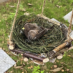 LWINGFLYER 6pcs Fat Sparrow Bird Decor Artificial Birds Feathered Foam Bird Clip on Festival Season Christmas Tree Home Garden Decoration (Brown)