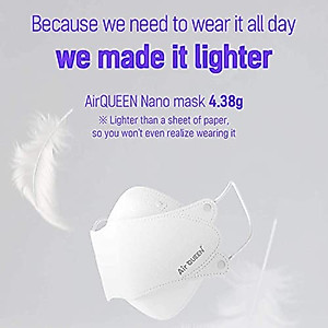 [30 Pack] Air-Queen Nano-Mask | White | Nanofiber Filter | Ultra Thin | 3-Layer Face Mask for Adults | Individually Packed (30 Pack, White)