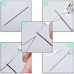 200 Pieces Needle Threader Stitch Insertion Hand Machine Sewing Tool Sizes 45 mm Aluminum Needle Threader Silver Tone Wire Loop for Embroidery DIY Sewing Crafts